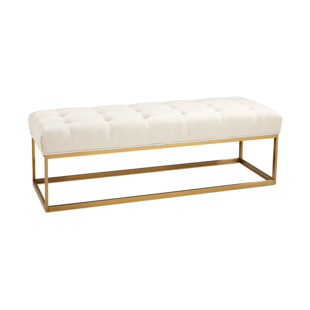 MODERN SS Bench GY-BC8415BG Silex Ivory Brushed Gold Frame – Xcella