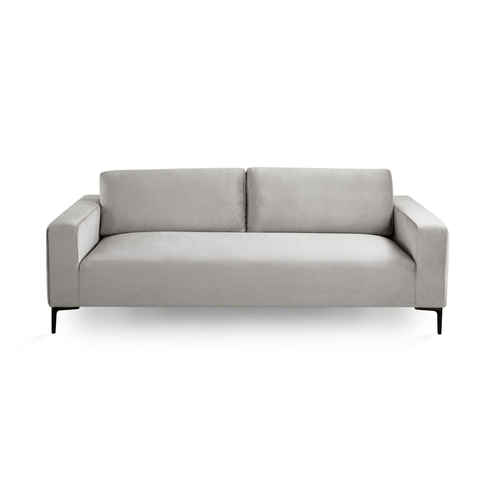 FRANCO 3-Seater GY-SF-8147BK NP Grey Velvet BLACK LEGS – Xcella